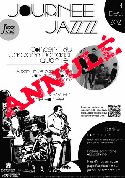 Gaspard Baradel Quartet à la Salle Poly à Montferrand... ANNULÉ ! | Oukonva
