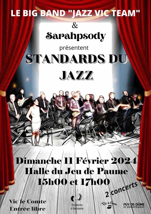 Big Band Jazz Vic Team et Sarahpsody à la Halle du Jeu de Paume à Vic-le-Comte | Oukonva
