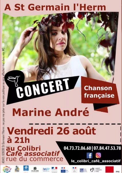 Marine André au Colibri à St-Germain-L'Herm | Oukonva