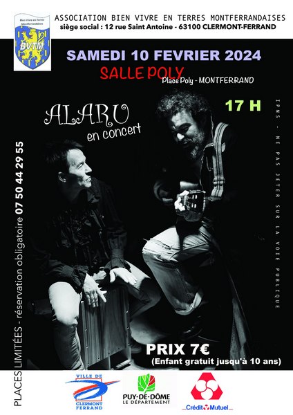 Duo Alaru à la Salle Poly à Montferrand | Oukonva